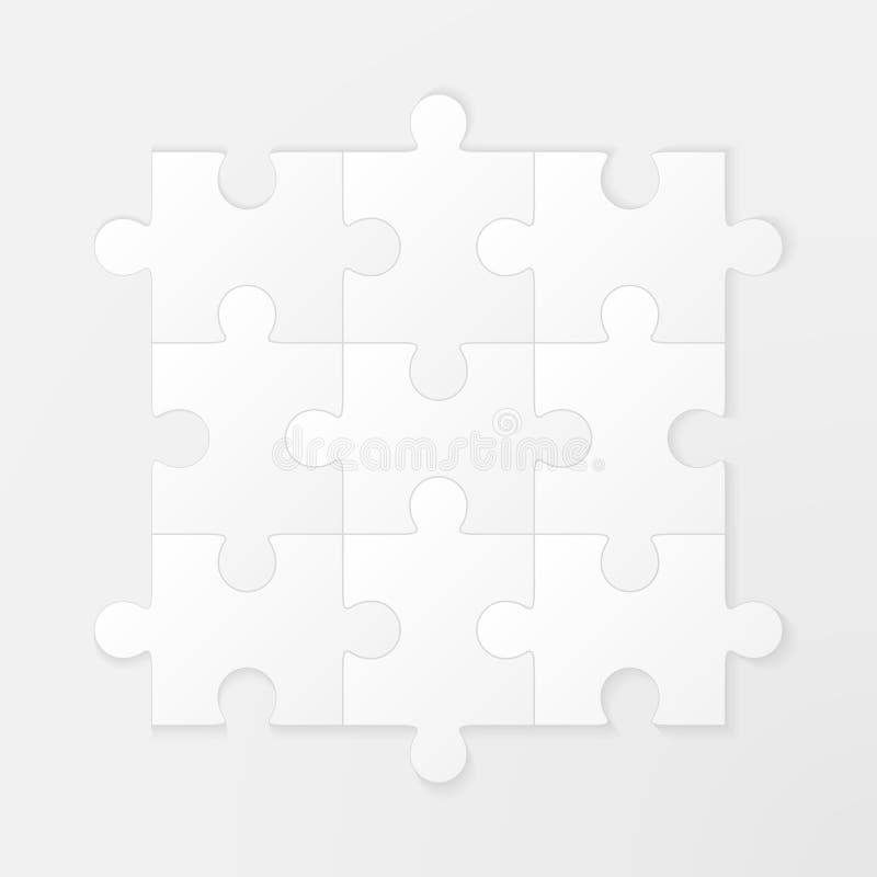 Jigsaw Puzzle Vector, Nine Pieces Stock Vector - Illustration of ...