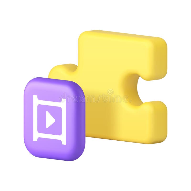 Jigsaw Puzzle Video Content Solution Tutorial Analyzing Brainstorming 3d Icon Realistic Vector ...