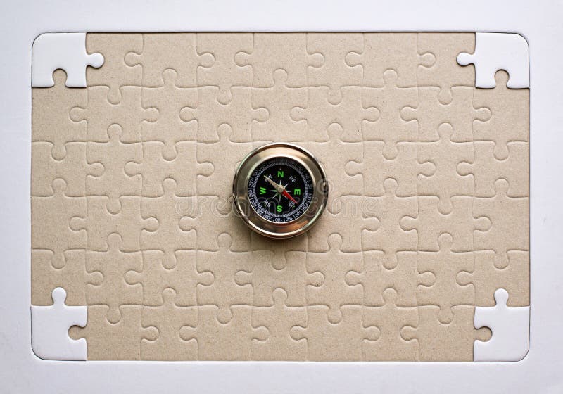 Jigsaw Puzzle White Color with Compass,Row Puzzle Pieces Grid ...