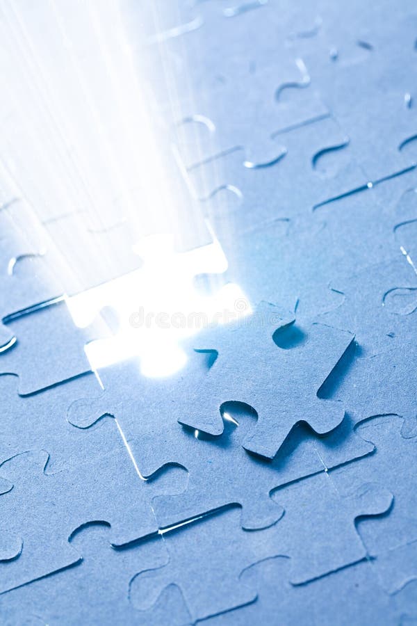 Jigsaw Puzzle with White Light Stock Photo - Image of game, cooperate ...