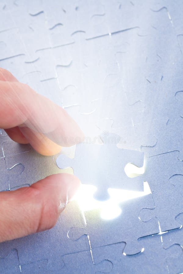 Jigsaw Puzzle with White Light Stock Image - Image of solve, float ...