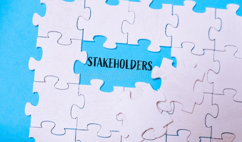 A Jigsaw Puzzle with the Word Stakeholders Written in the Middle Stock ...