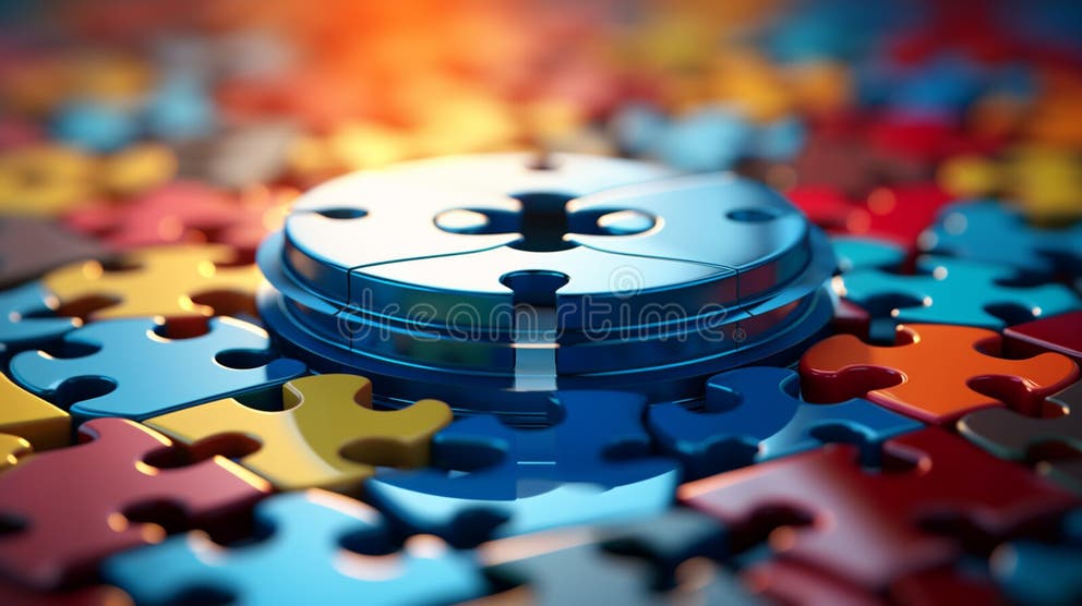 Jigsaw Puzzles, Unity and Teamwork Stock Illustration - Illustration of ...