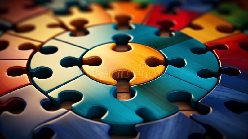 Jigsaw Puzzles, Unity and Teamwork Stock Illustration - Illustration of ...