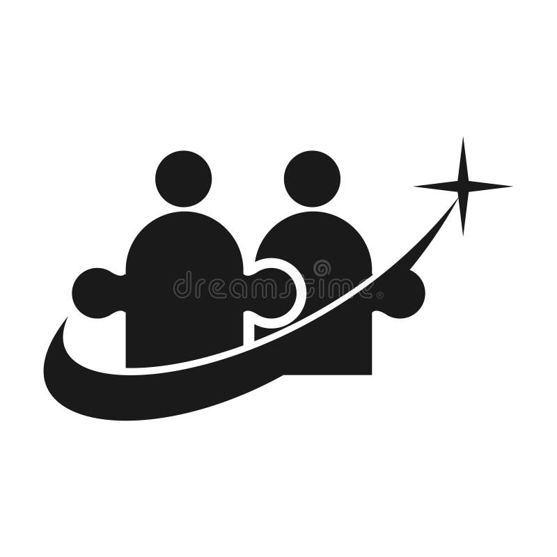 Jigsaw Solution Commitment Teamwork Together Black Logo Stock Vector ...