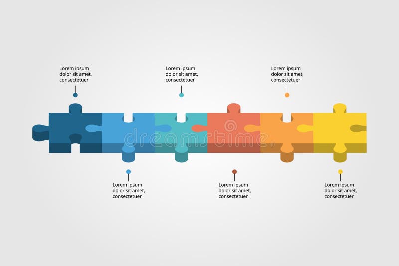 Jigsaw Graph Chart Template for Infographic for Presentation for 6 ...