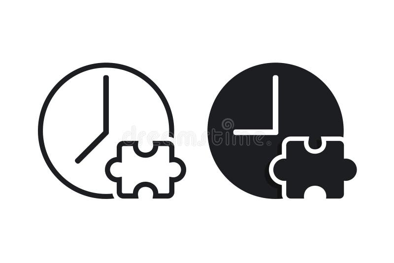 Jigsaw Time Icon. Illustration Vector Stock Vector - Illustration of ...