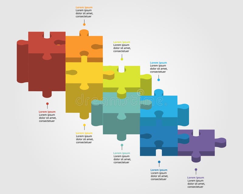 Jigsaw Timeline Template for Infographic for Presentation for 8 Element ...