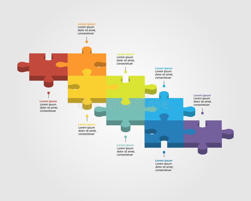Jigsaw Timeline Template for Infographic for Presentation for 8 Element ...