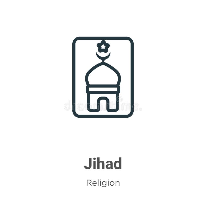 Jihad Outline Vector Icon. Thin Line Black Jihad Icon, Flat Vector ...
