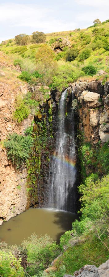 The Jilabun Waterfall,Golan Heights, Israel Stock Photo - Image of east ...