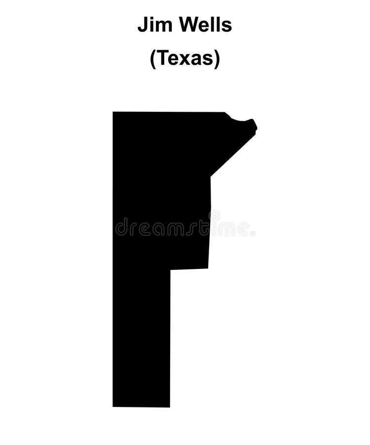 Jim Wells outline map stock vector. Illustration of border - 361792277