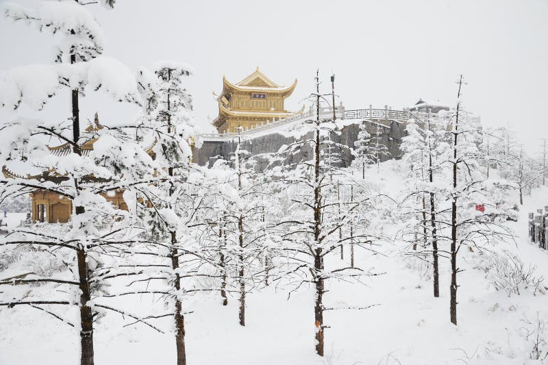 Jinding temple of MT.Emei stock photo. Image of ancient - 18624726