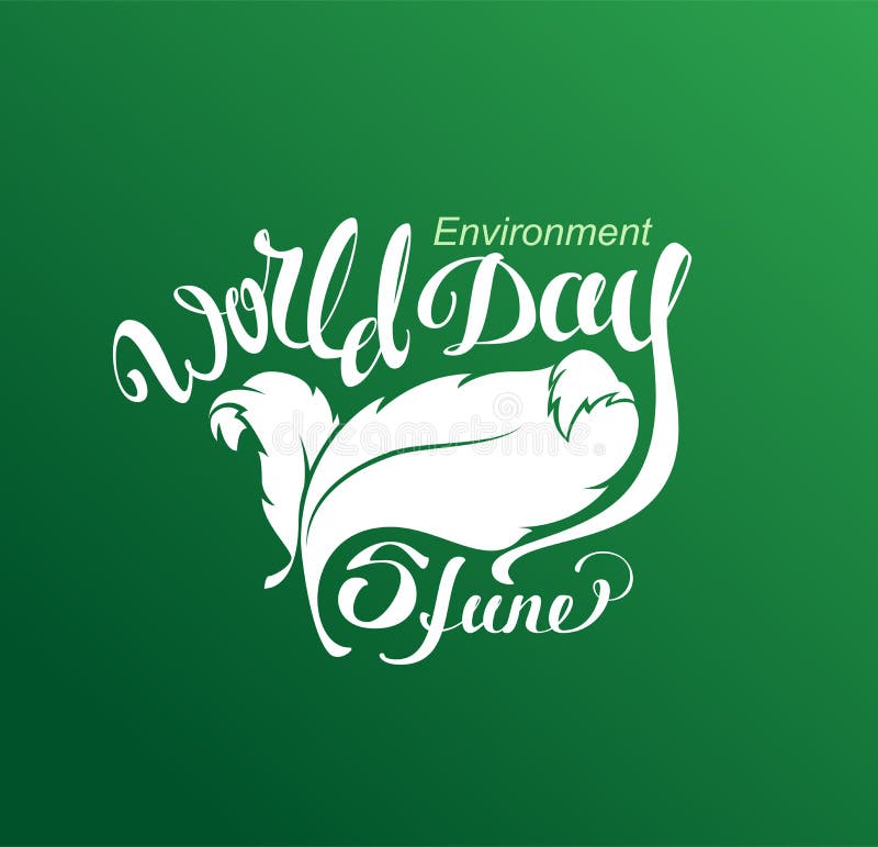 5 Jine World Environment Day. Lettering Text for Greeting Card Stock ...