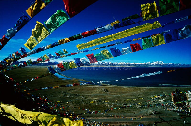 Jing Fan, Nam-co and NianQing Mountain Stock Photo - Image of lake ...