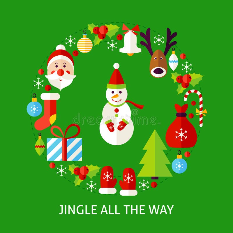 Jingle All the Way Postcard Stock Vector - Illustration of jingle ...