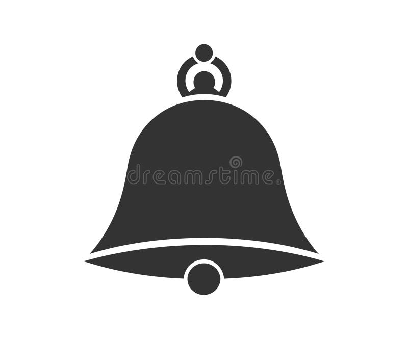 Jingle Bell Icon. Black and White Silhouette Icon Stock Vector ...