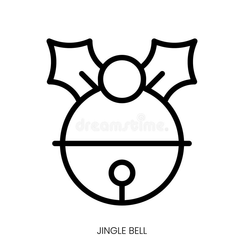 Jingle Bell Icon. Line Art Style Design Isolated on White Background ...