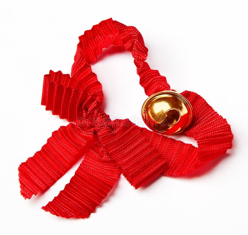 Jingle Bell with a Red Ribbon Stock Image - Image of decoration ...