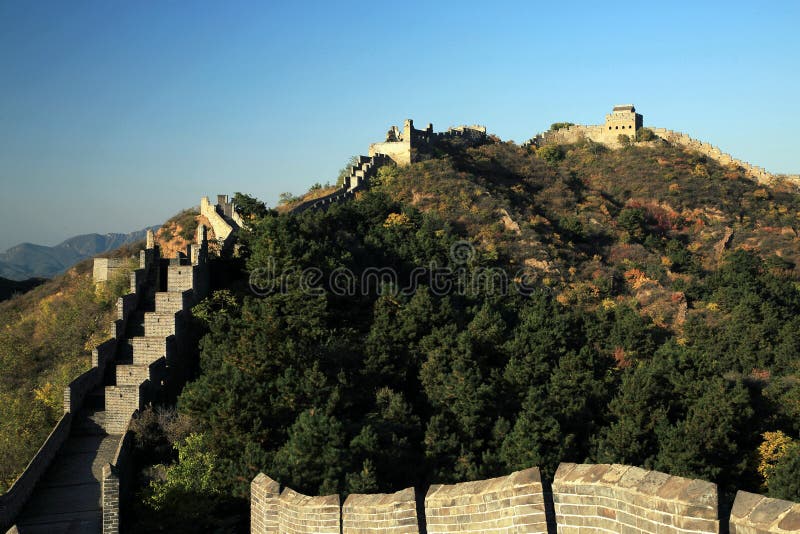 The Jinshanling Great Wall Fall in Chengde Hebei, China Stock Photo ...