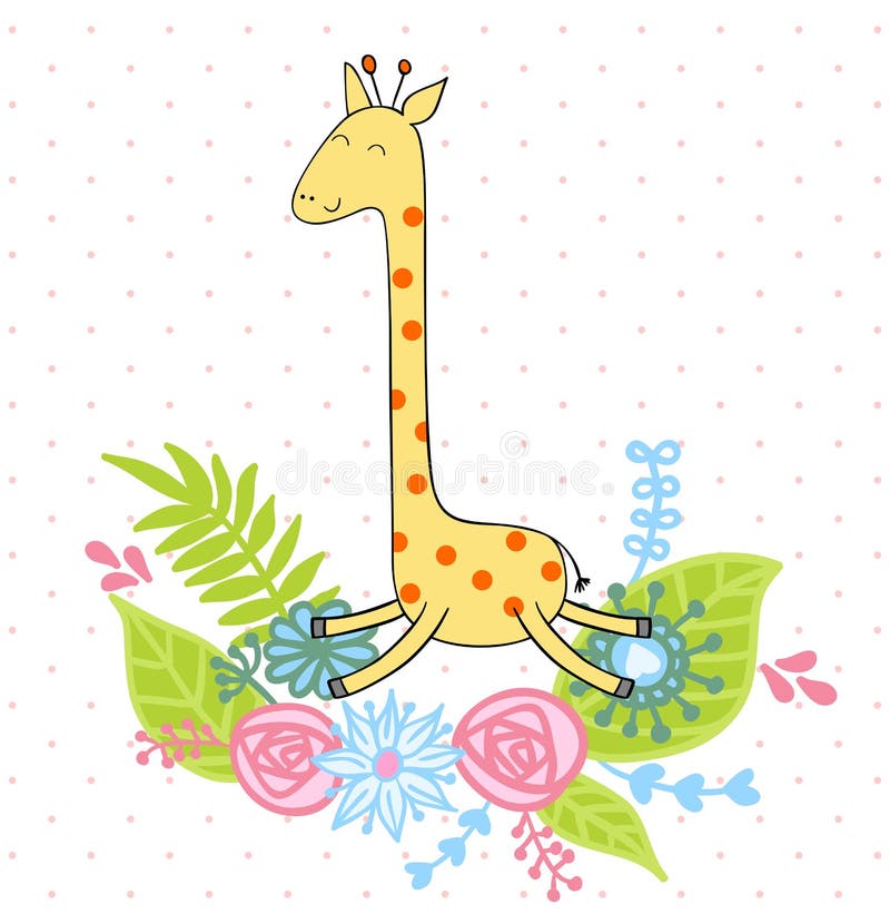 Jirafa linda del vector ilustración del vector. Ilustración de ...