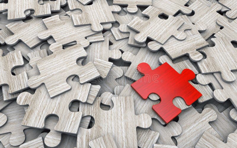 Jissaw Puzzle. Stand Out from the Crowd Concept Stock Illustration ...