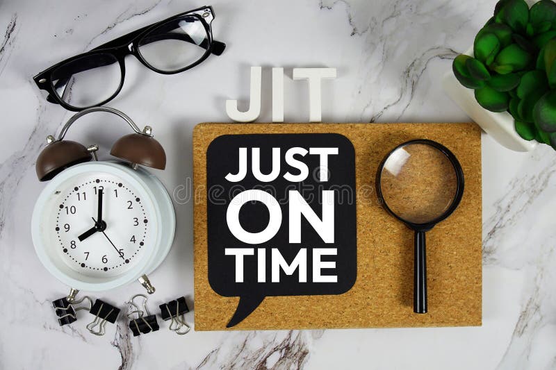 JIT - Just in Time Acronym with Alarm Clock and Magnifying Glass ...