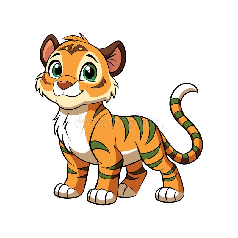 Jittery Tiger Cub Learning Something New Stock Vector - Illustration of ...