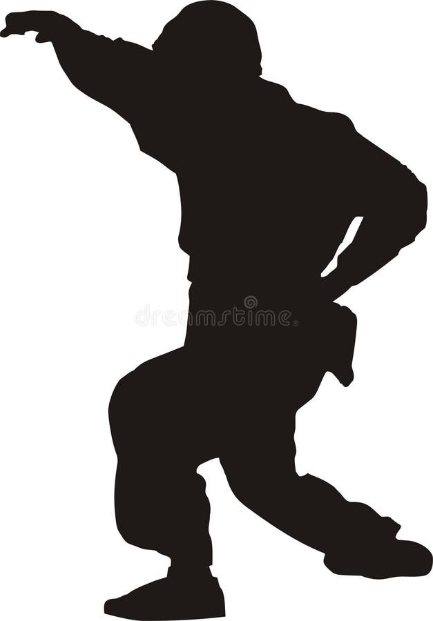 Jiu-jitsu Fighter Silhouette Stock Illustration - Illustration of ...