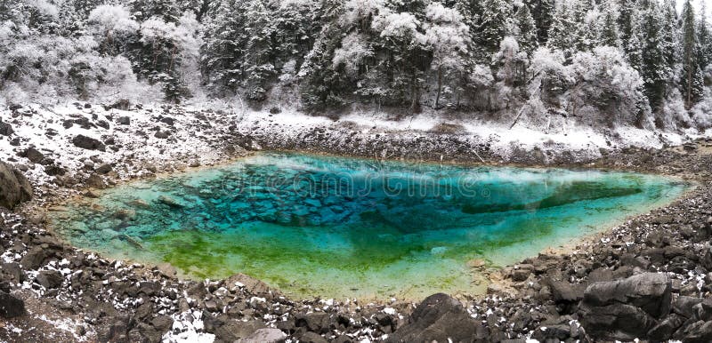 Jiuzhaigou Valley WUCAI POND Stock Photo - Image of faith, snow: 24770598