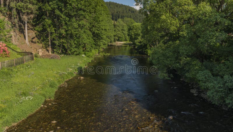 Jizera River in Jablonec Nad Jizerou Town Stock Photo - Image of power ...