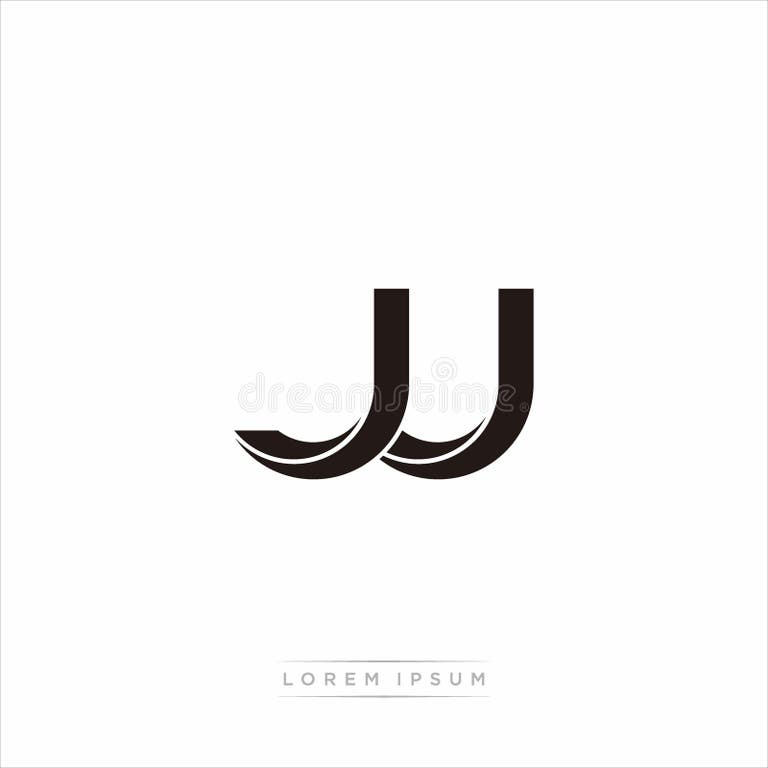 Jj Initial Letter Split Lowercase Modern Monogram Linked Outline ...