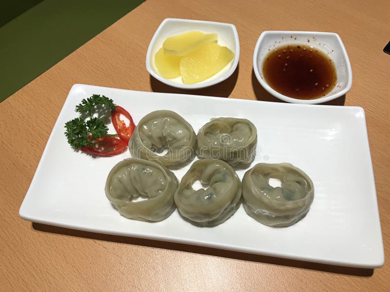 Jjin Mandu or Steamed Pork Dumplings. Stock Photo - Image of eating ...