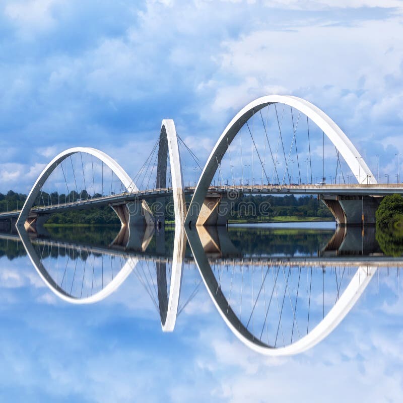 JK Bridge in Brasilia, Capital of Brazil Stock Image - Image of clouds ...