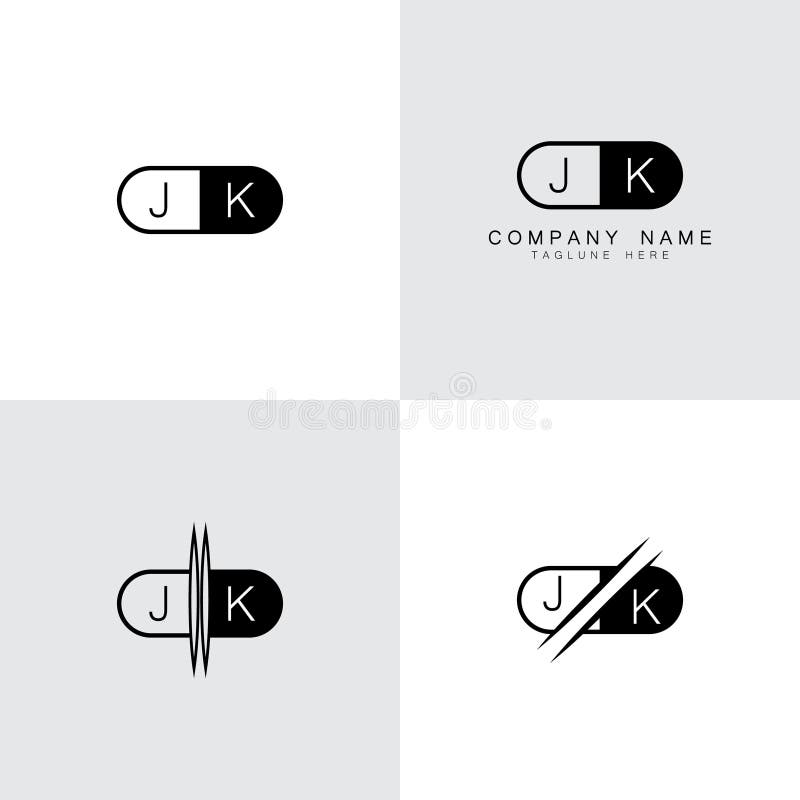 Jk, Kj, J, K Abstract Letters Logo Monogram Stock Illustration ...
