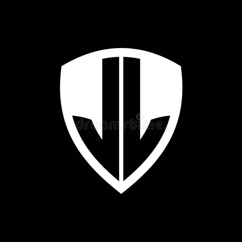 JL Monogram Logo with Bold Letters Shield Shape with Black and White ...