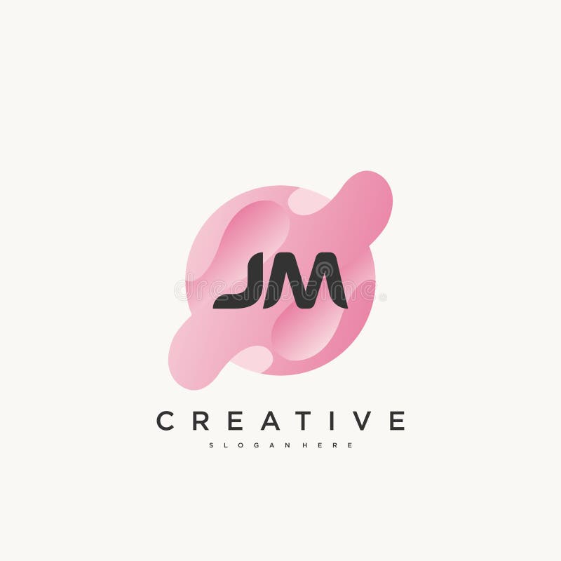 JM Initial Letter Colorful Logo Icon Design Template Elements Vector ...