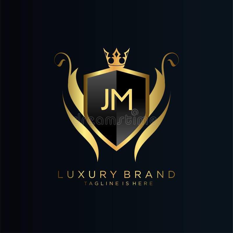 JM Letter Initial with Royal Template.elegant with Crown Logo Vector ...