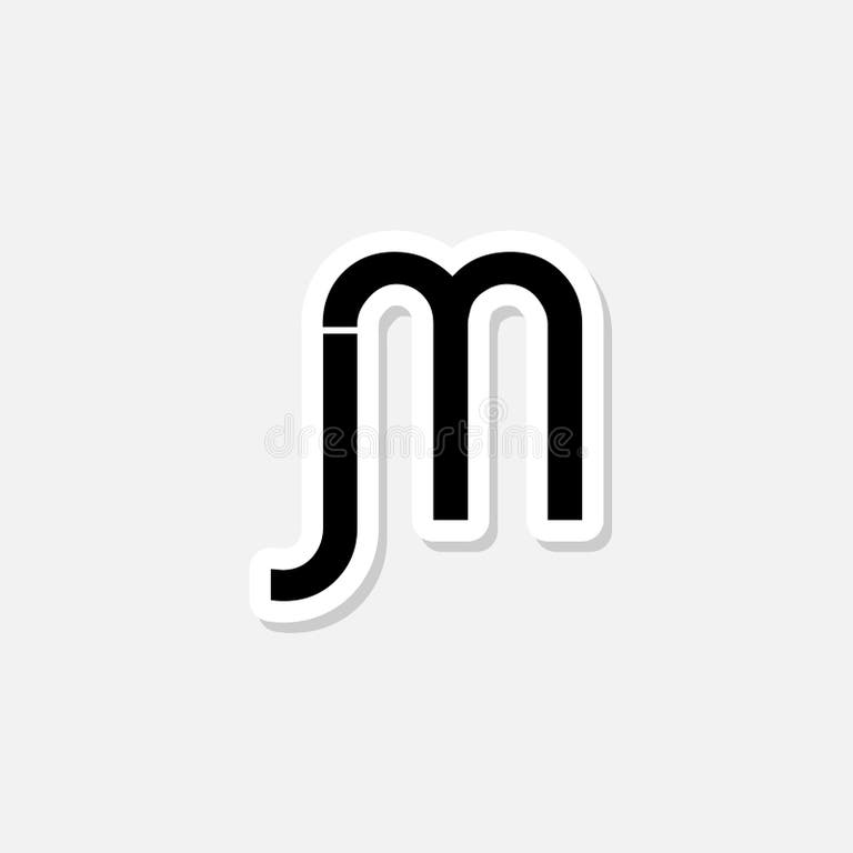 JM Letter Linked Logo Sticker Stock Vector - Illustration of design ...
