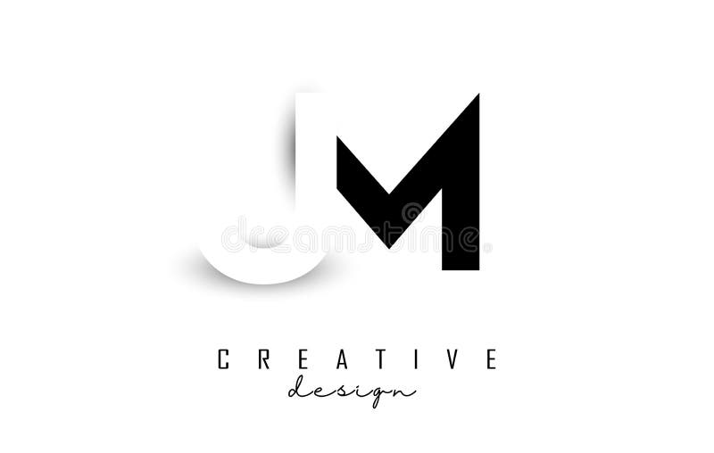 JM Letters Logo with Negative Space Design. Vector Illustration with ...