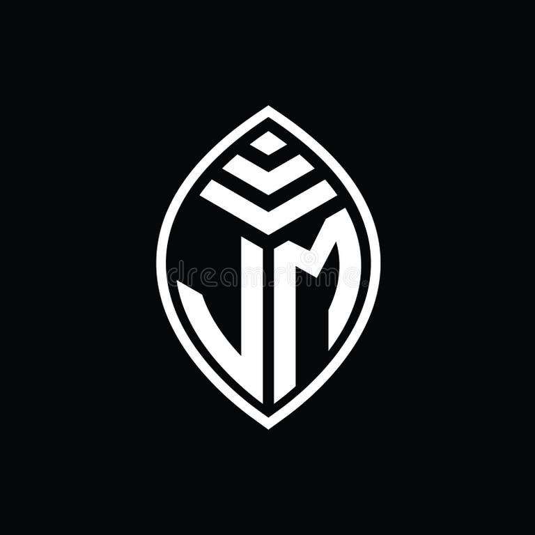 JM Logo Monogram Leaf Shape Isolated Outline Design Template Stock ...