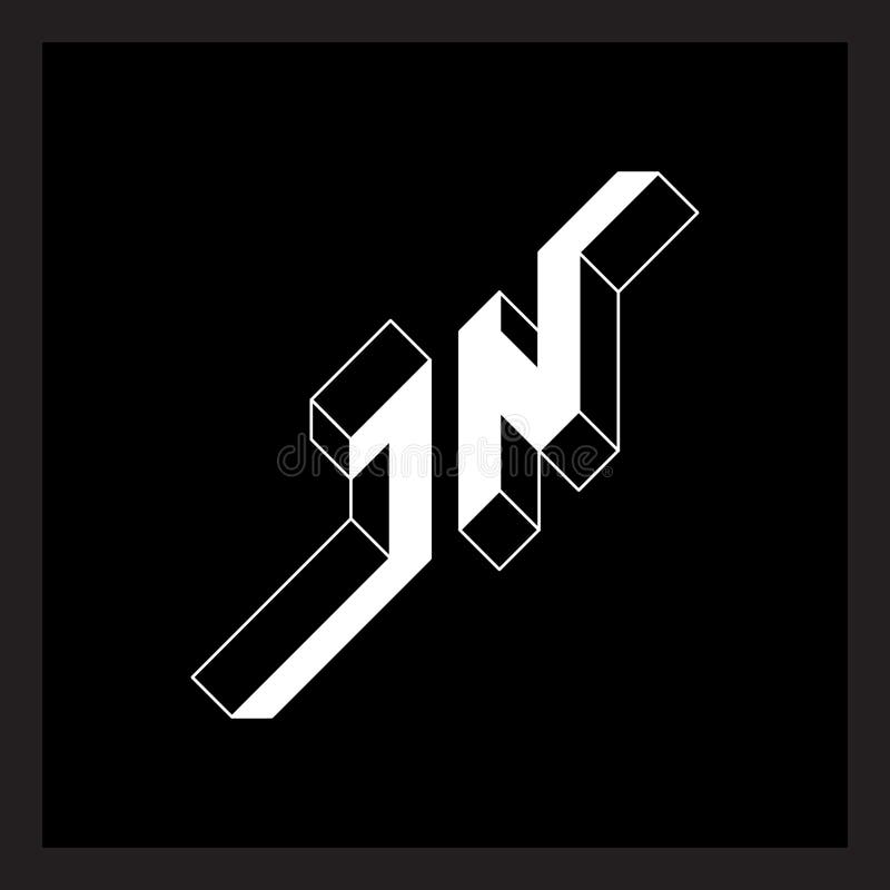 JN - Logo or 2-letter Code. Isometric 3d Font for Design. Letters J and ...