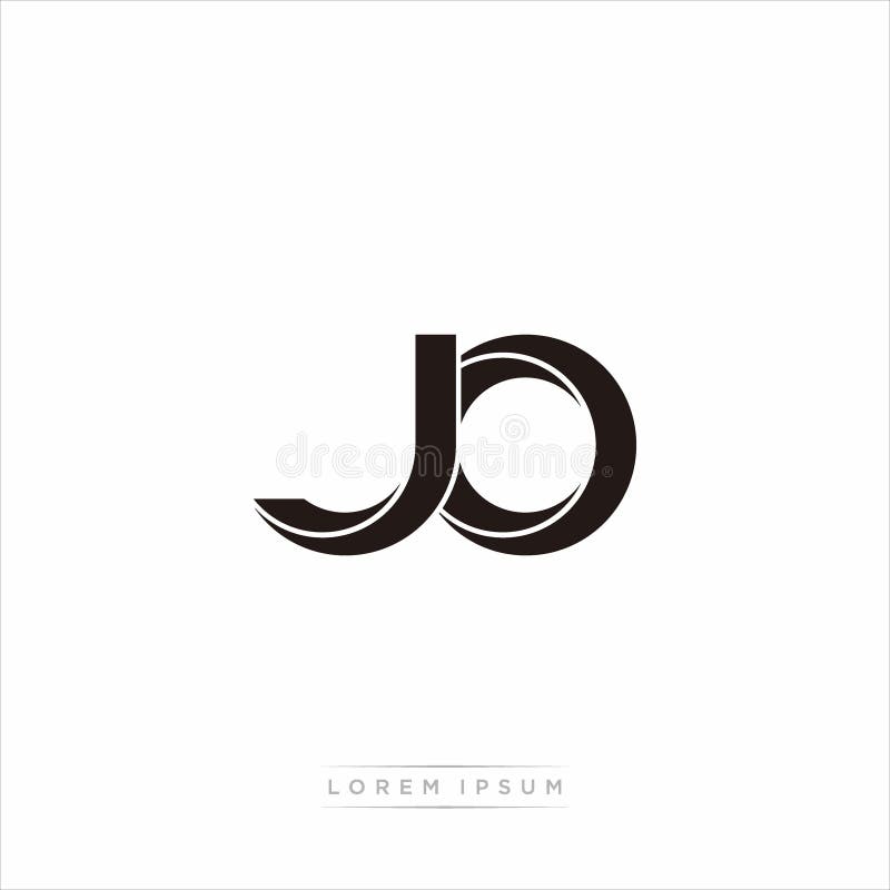 Jo Initial Letter Split Lowercase Modern Monogram Linked Outline ...