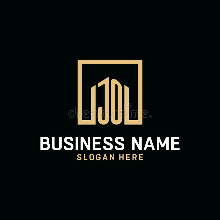 JO Initial Monogram Logo Design with Square Shape Design Ideas Stock ...