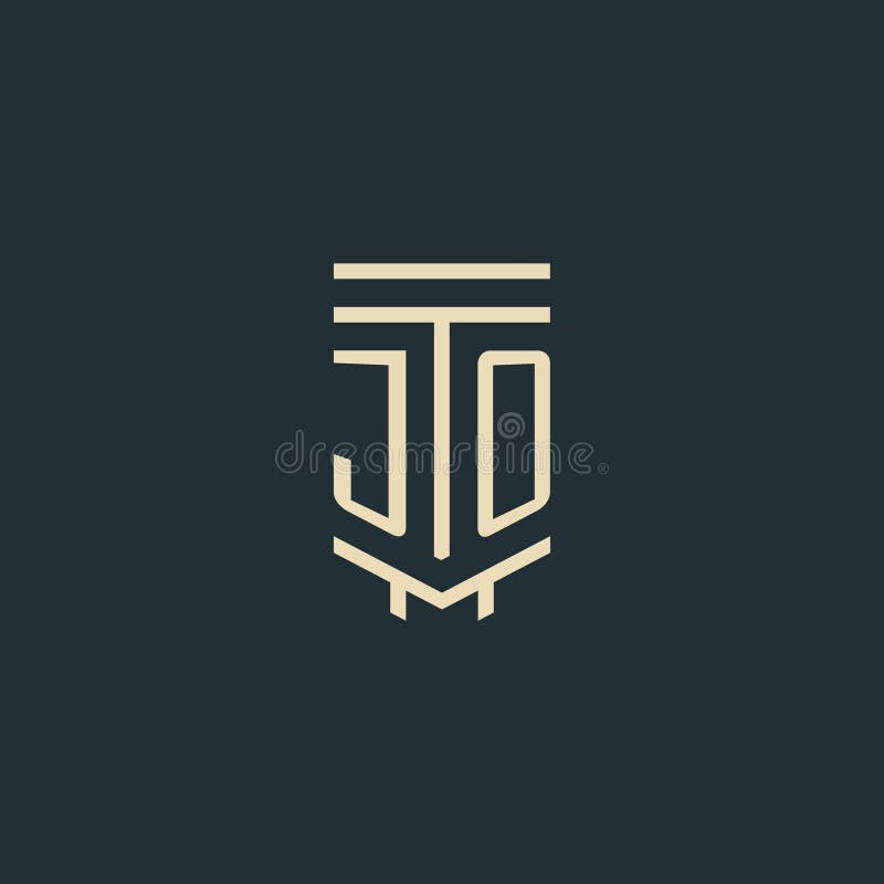 JO Initial Monogram with Simple Line Art Pillar Logo Designs Stock ...