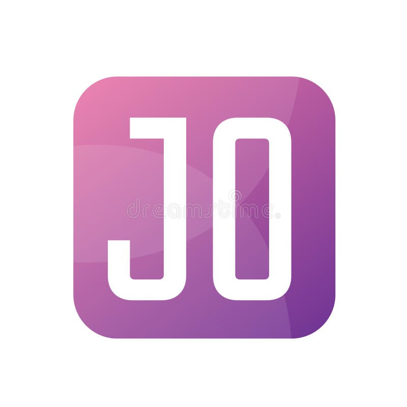 JO Letter Logo Design with Simple Style Stock Vector - Illustration of ...