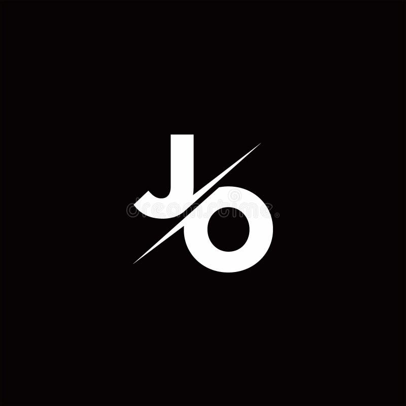 Black White Alphabet Letter Jo J O Logo Icon Design Stock Vector ...