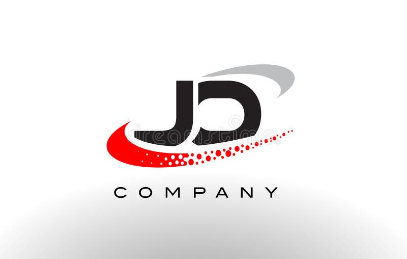JO Modern Letter Logo Design with Red Dotted Swoosh Stock Vector ...