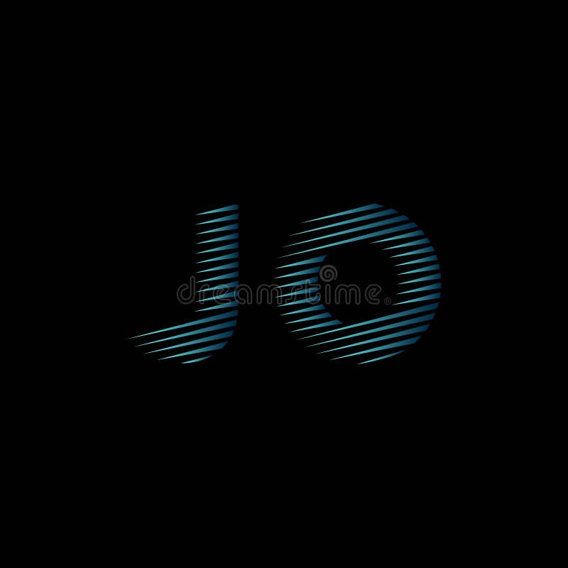 JO Monogram Lines Style Blue Light Vector Stock Vector - Illustration ...