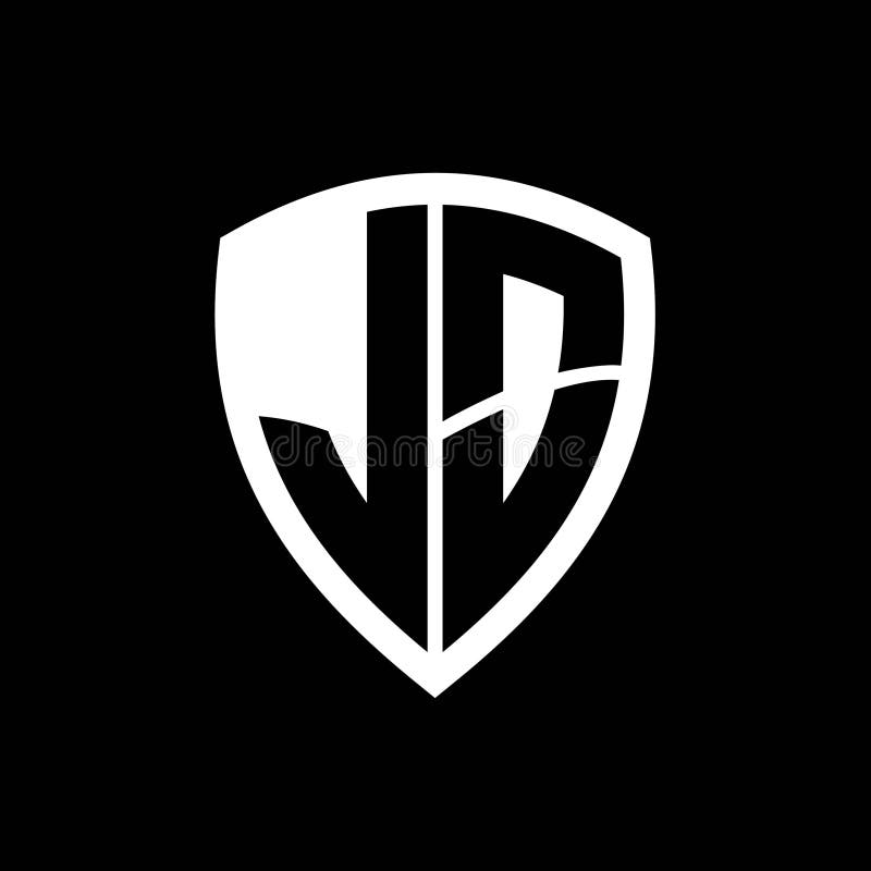 JO Monogram Logo with Bold Letters Shield Shape with Black and White ...